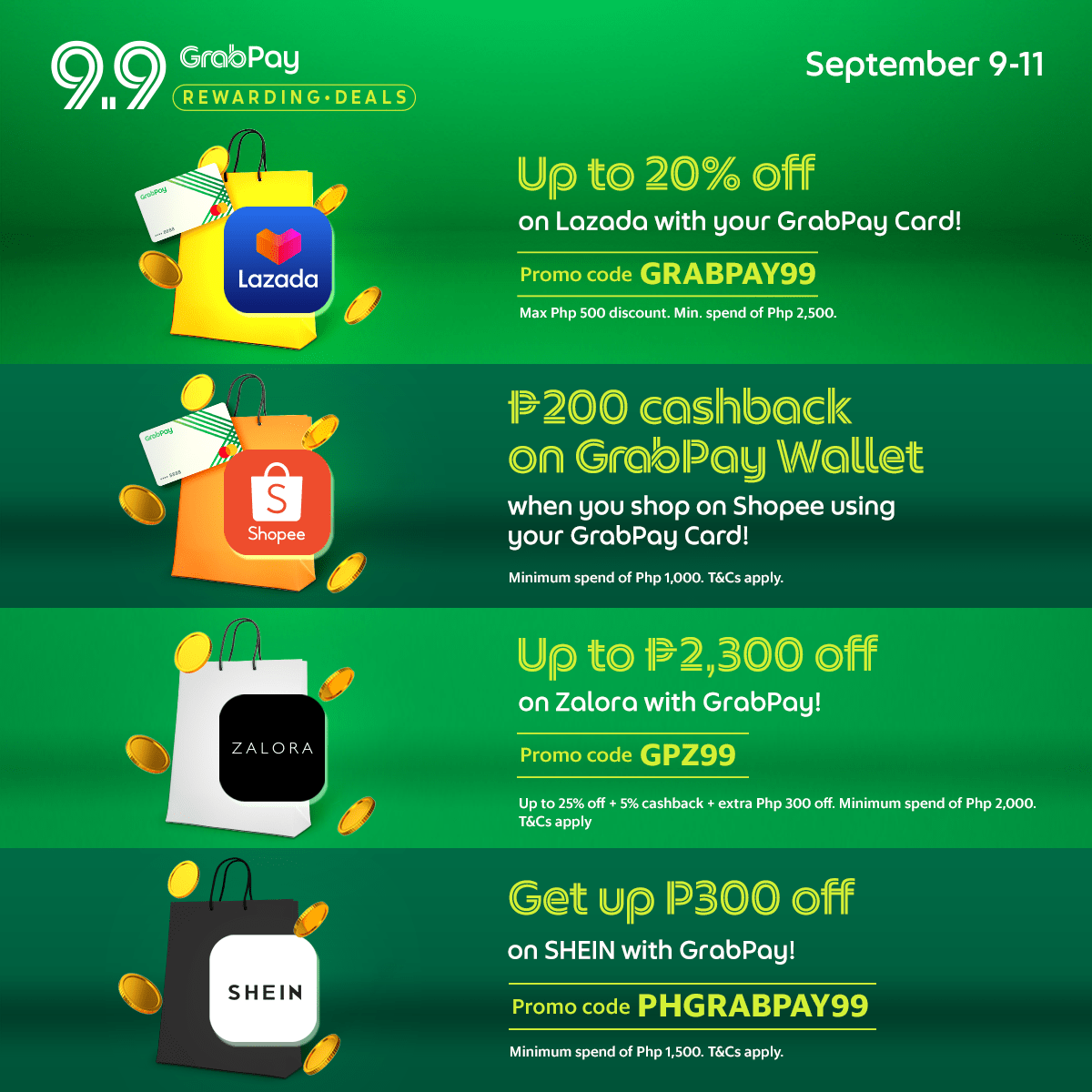 GrabPay 9.9 Deals: Up to 20% OFF or 9X more GrabRewards Points
